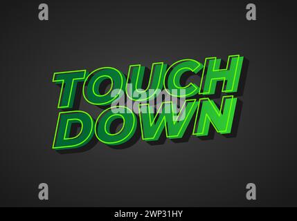Touch down. Text effect design in eye catching color with 3d look ...
