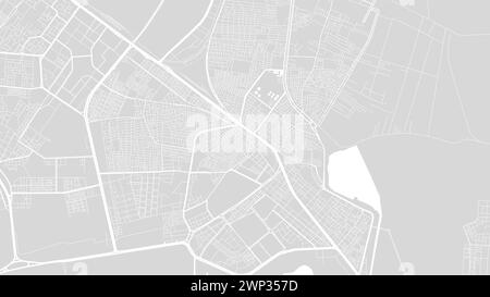 Background Shubra El Kheima map, Egypt, white and light grey city ...