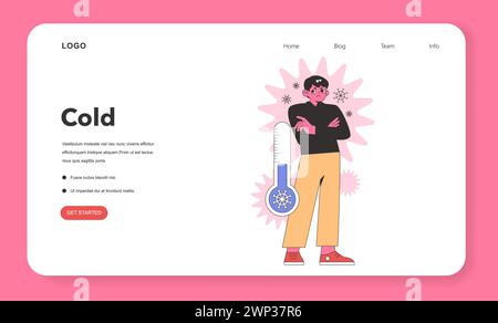 Cold Personality trait. An aloof character stands amidst symbolic frost ...