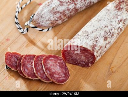 Catalan Longaniza sausage with cut slices Stock Photo - Alamy