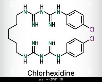 Chlorhexidine antiseptic molecule. Skeletal formula Stock Vector Image ...