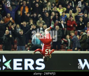 John Mcatee of Barnsley celebrates his goal to make it 1-0 during the ...