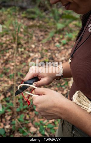 In this captivating image, a young explorer girl ventures bravely into ...