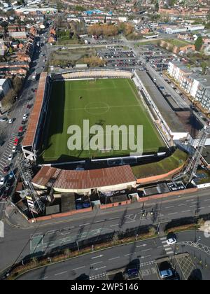 Aerial view of the Hereford Football Club ground at Edgar Street ...