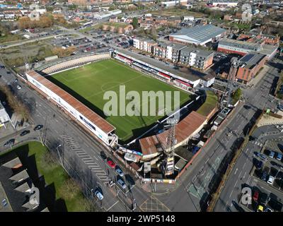Aerial view of the Hereford Football Club ground at Edgar Street ...
