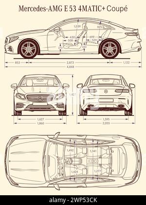 2020 Mercedes-Benz S Class car blueprint Stock Vector Image & Art - Alamy