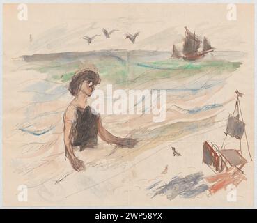 Letter to Maria Mickiewiczówna with a drawing [artist's self -portrait ...