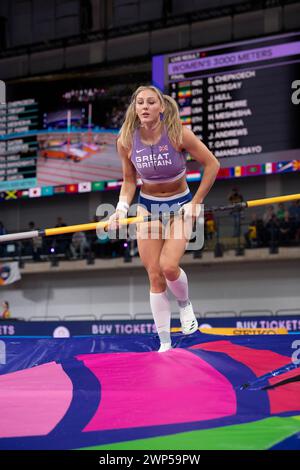 Molly Caudery of Great Britain competes in the pole vault women final ...