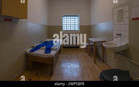 Inside a typical prison cell in the former Cold War Stasi prison ...