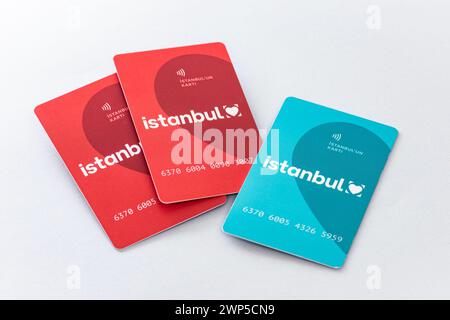 ISTANBUL, TURKEY - DECEMBER, 2023: Istanbul Card, public transportation ...