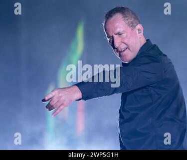 LEEDS, UK. 5th March 2024. OMD, Bauhaus Staircase Tour. Lead singer ...