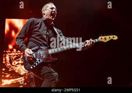 LEEDS, UK. 5th March 2024. OMD, Bauhaus Staircase Tour. Lead singer ...
