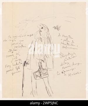 Letter to Maria Mickiewiczówna with a drawing [self-portrait of the ...