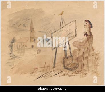 Letter to Maria Mickiewiczówna with a drawing [self-portrait of the ...