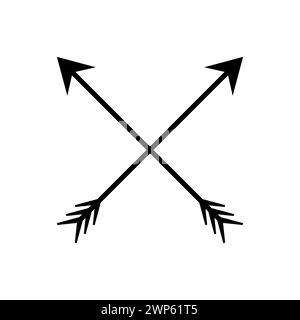 Two crossed arrows forming an x shape are representing archery sport ...