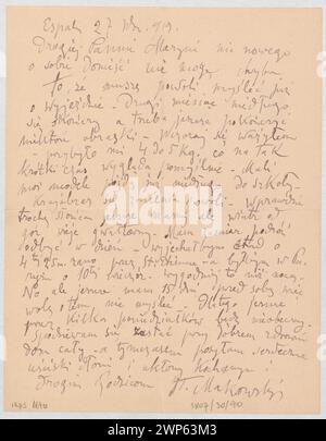 Letter to Maria Mickiewiczówna with a drawing [self-portrait of the ...