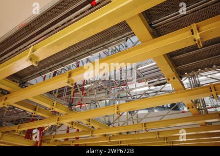 Industrial Ceiling with Metal Beams and Electrical Conduits Stock Photo ...