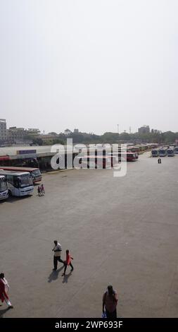 The interior of the local bus in Bangalore, is empty. Passenger ...