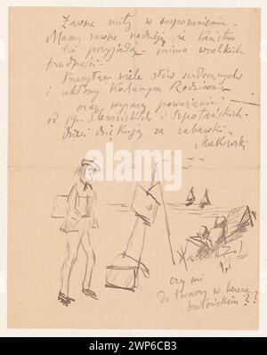 Letter to Maria Mickiewiczówna with a drawing [self-portrait of the ...