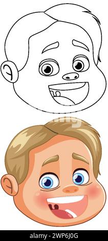 Two cartoon faces showing different emotions Stock Vector Image & Art ...