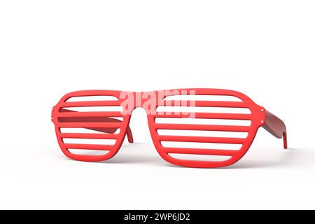 Red shutter shades with a side view on white Stock Photo - Alamy
