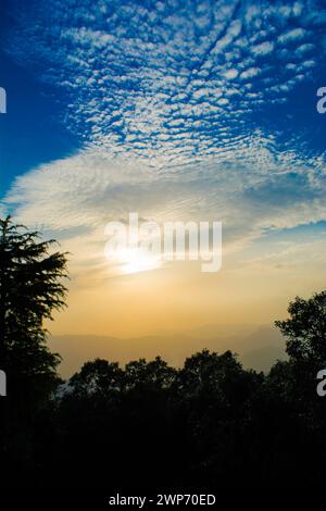 Sunset view from the mountains of Lansdowne. Mountain Sunset view in ...