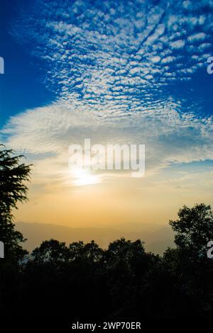 Sunset view from the mountains of Lansdowne. Mountain Sunset view in ...