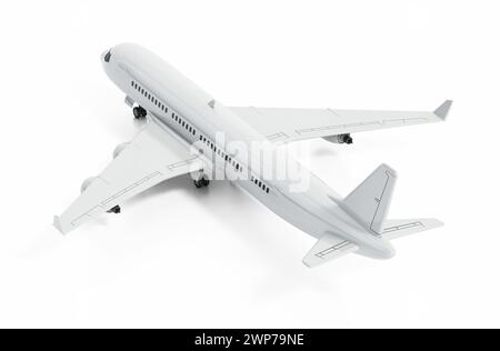 Generic modern passenger airplane isolated on white background. 3D ...