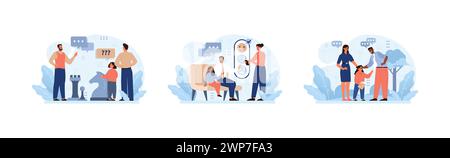 Modern Family Dynamics set. A step-parent bonds with a child, a loving ...