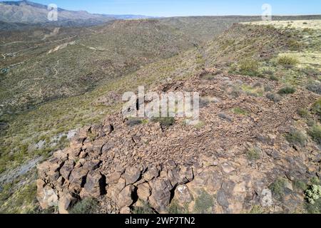 Native American Ruins Overlooking Black Canyon City Arizona Stock Photo ...