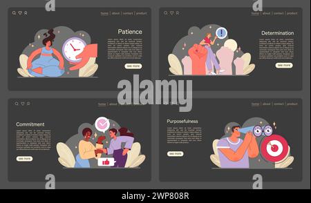 Perseverance and Determination set. Various characters embodying ...