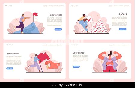 Perseverance and Determination set. Various characters embodying ...