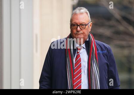 Geoffrey Stunt, the father of James Stunt arrives, at the Rolls ...