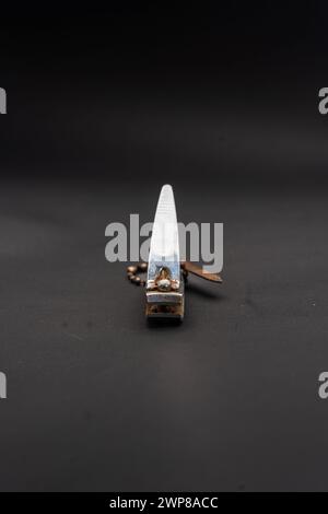 Manicure nail clippers made of metal over white background Stock Photo ...