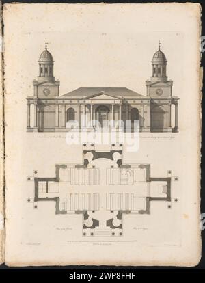 Architectural illustration showing plan and elevation of a Doric porch ...