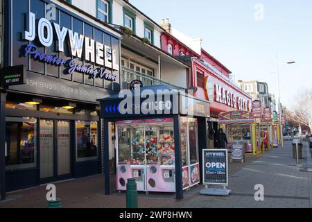 Views along Pier Avenue in Clacton on Sea, Essex in the United Kingdom ...