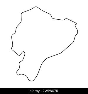 Ecuador country simplified map. Thick black outline contour. Simple ...