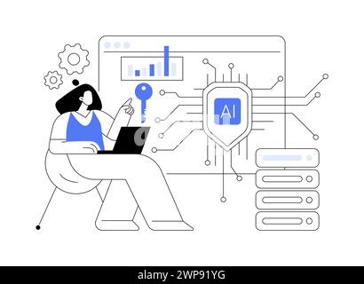 AI-Enhanced Data Security abstract concept vector illustration Stock ...