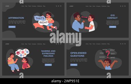 Active listening set. Children practice communication skills ...