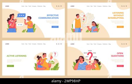 Active listening set. Children practice communication skills ...