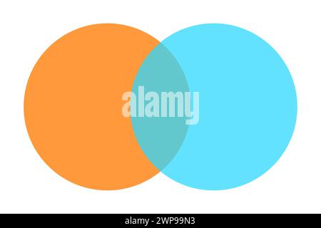 Intersecting circles. Colored icon. Merge concept. Business background ...