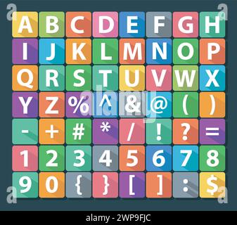 Retro alphabet number set vector bold typography Stock Vector Image ...
