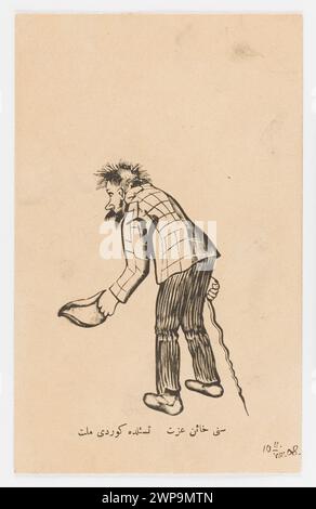 Leaflet from circa 1908 depicting caricatures of former dignitaries ...
