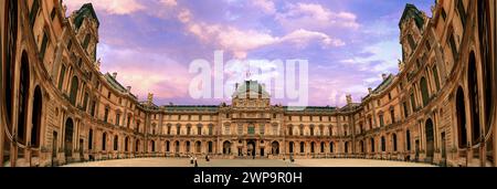 extra wide angle panoramic. museums and a historic monument in Paris ...