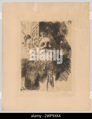 Portrait of Rodin, Anders Leonard Zorn, 1906 print Portrait of the ...
