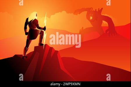 Illustration of Cronus or Kronos, Greek God and leader of Titans ...