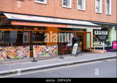 Extewrior of Kasa and Kin Filipino restaurant with pavement dining ...