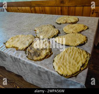 Traditional Lithuanian dish Dzukiska banda - potatoe cake or pancake ...