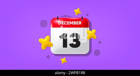 Icon calendar day - 13 December. 13th days of the month, vector ...