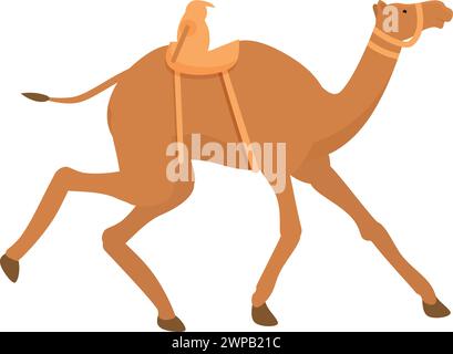 Camel run on track icon cartoon vector. Farming sport. Run dubai ...